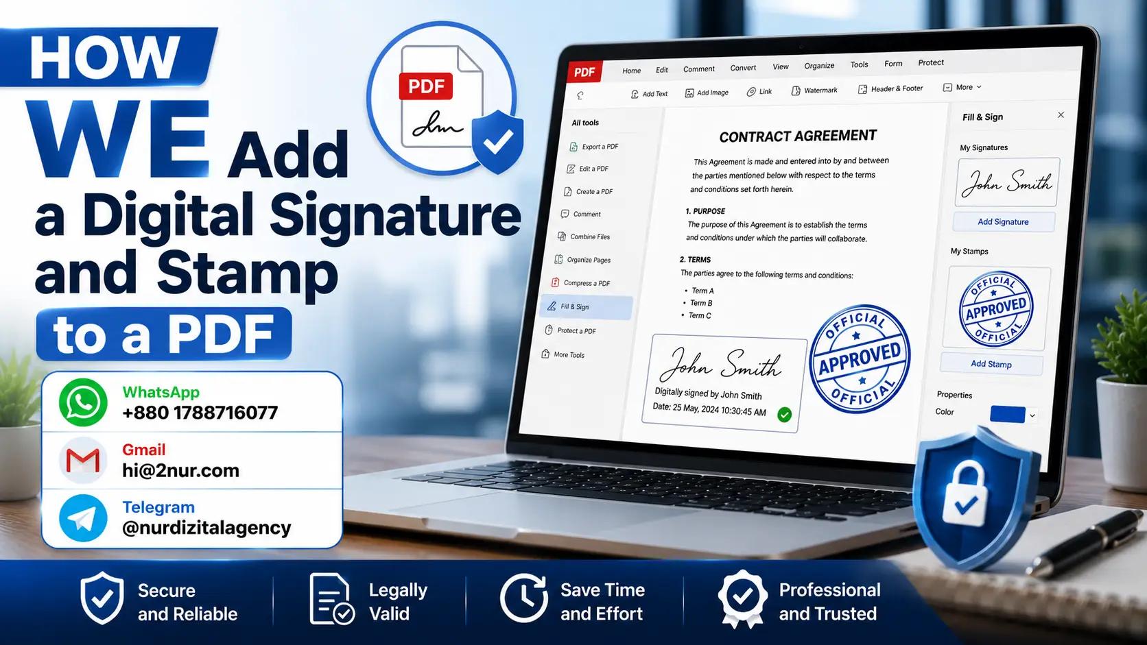 How to Add a Digital Signature and Stamp to a PDF Easily